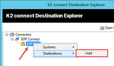 Part 1: Configuring a K2 connect Destination