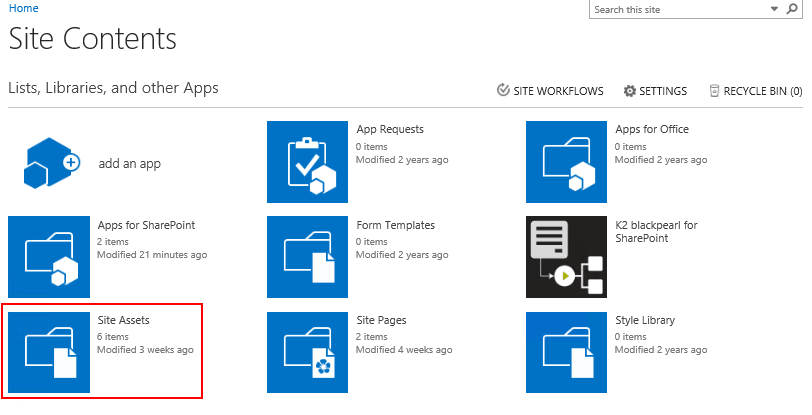 Manually Adding the K2 for SharePoint App to the App Catalog