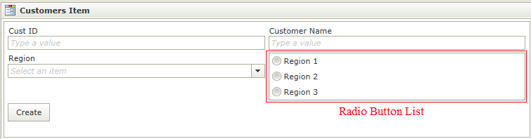 Radio Button controls