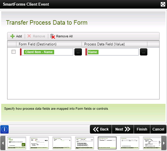 SmartForms Client event wizard