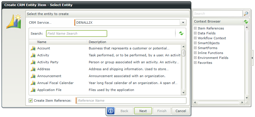 Create CRM Entity Item