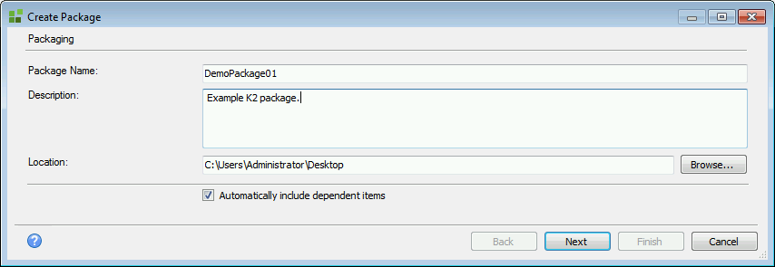 Creating A Package using K2 Package and Deployment