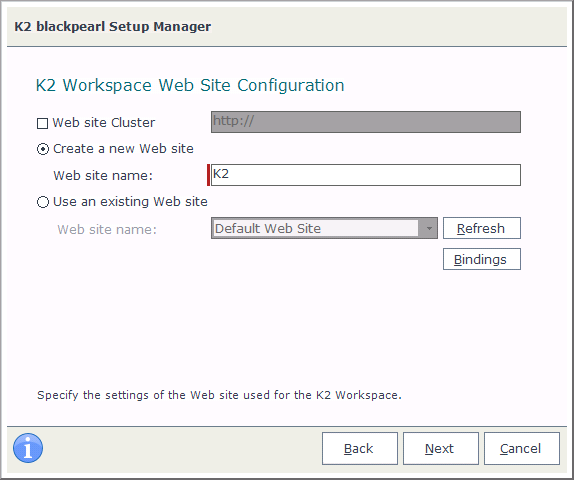 Custom K2 Workspace Web Site Configuration
