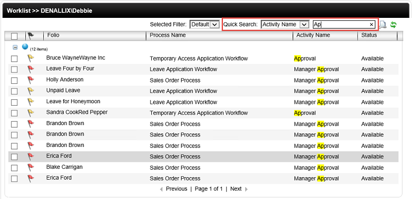 Configuring my Worklist