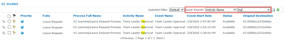 Configuring my Worklist in Process Portal