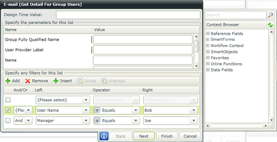 K2 Workflow Designer - Users and Groups SmartObject