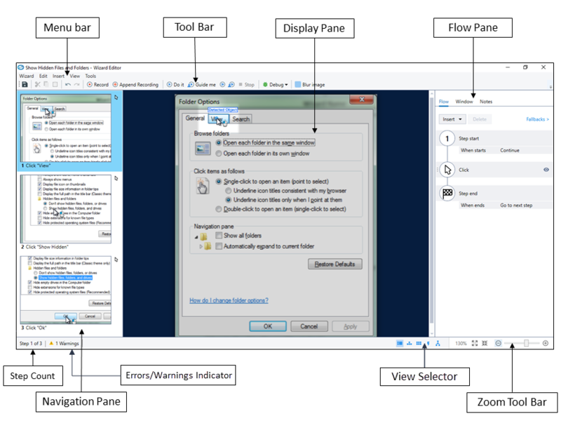 A Tour of the Wizard Editor