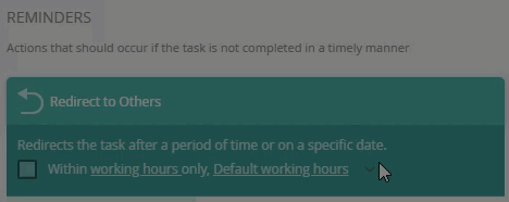 Redirect the task to someone else