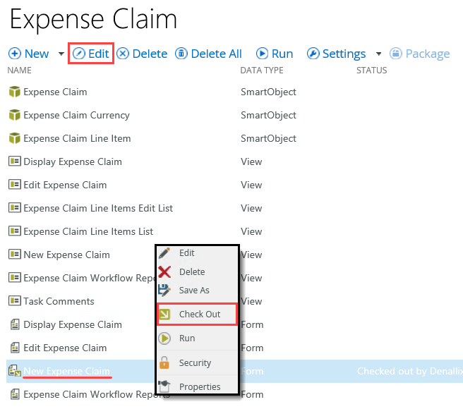13. Edit the New Expense Claim Form