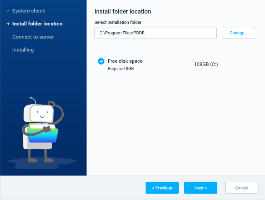 UI Setup Wizard of Discovery Robots