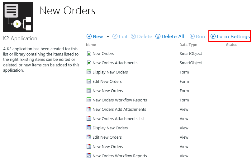 Using standard SharePoint Forms in your K2 applications