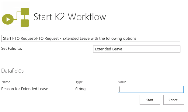 Manually Starting a K2 Workflow