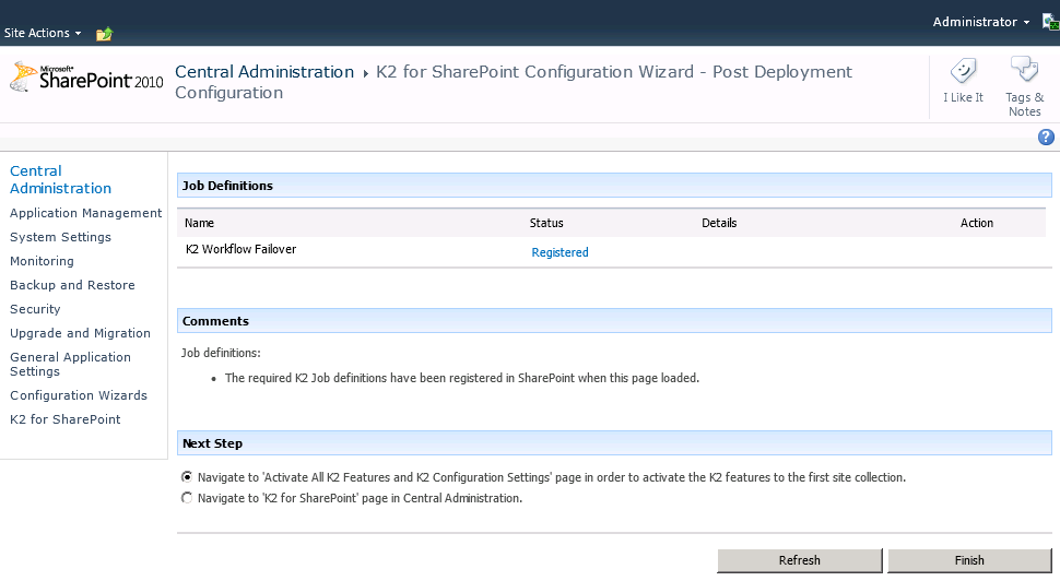 K2 for SharePoint 2010 Configuration