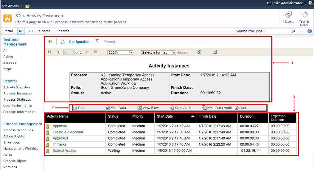 Process Instances Report