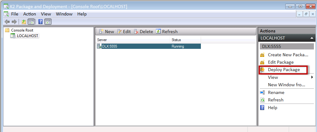 Deploying a K2 Package