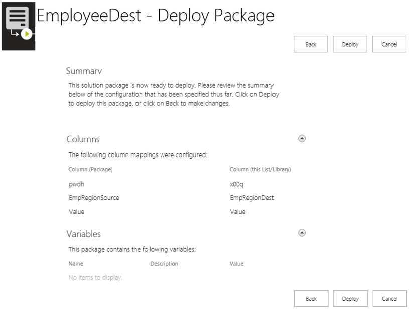 Deploying a K2 Package