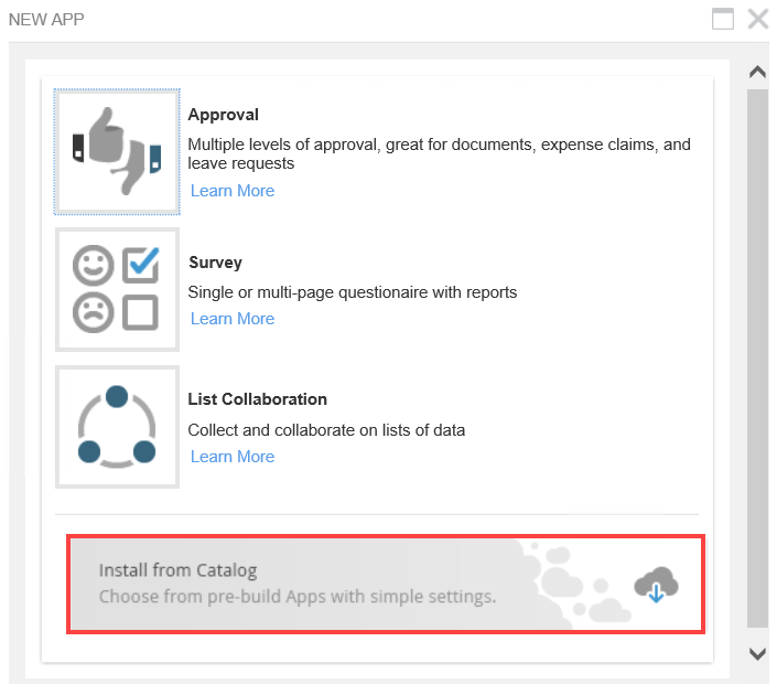 Install Apps from Catalog