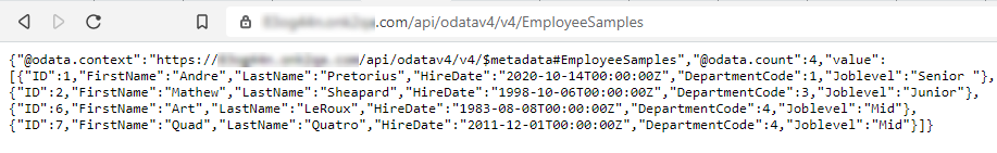 SmartObject OData API v4 endpoints