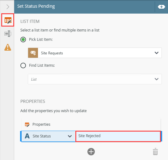 7. Configure the Reject Outcome