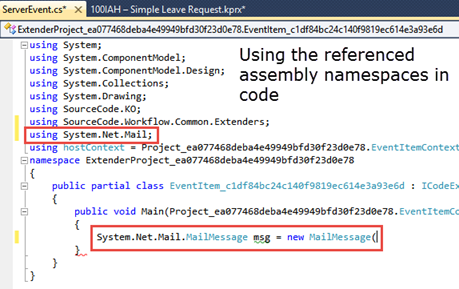 Writing Code with the Default Server Event Wizard
