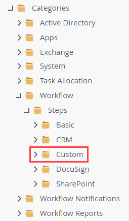 Managing custom workflow steps