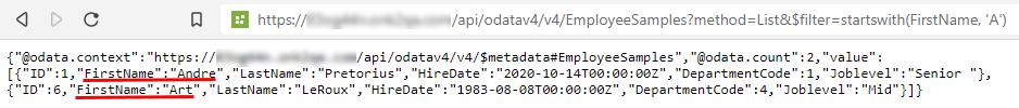 SmartObject OData API v4 endpoints