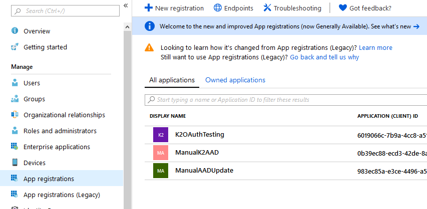 Manually Configure K2 for Azure Active Directory (AAD)