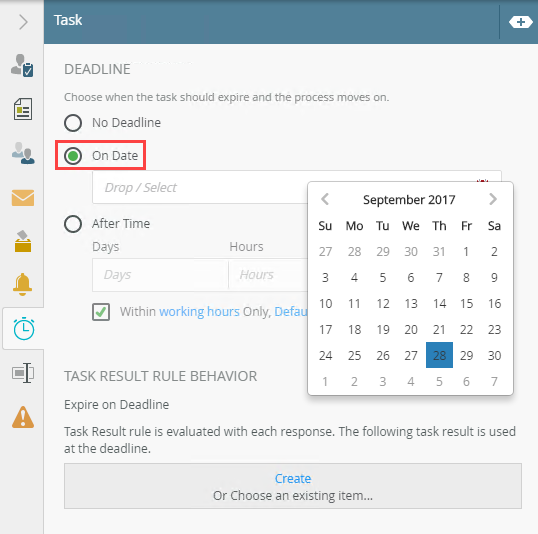 Deadline tab