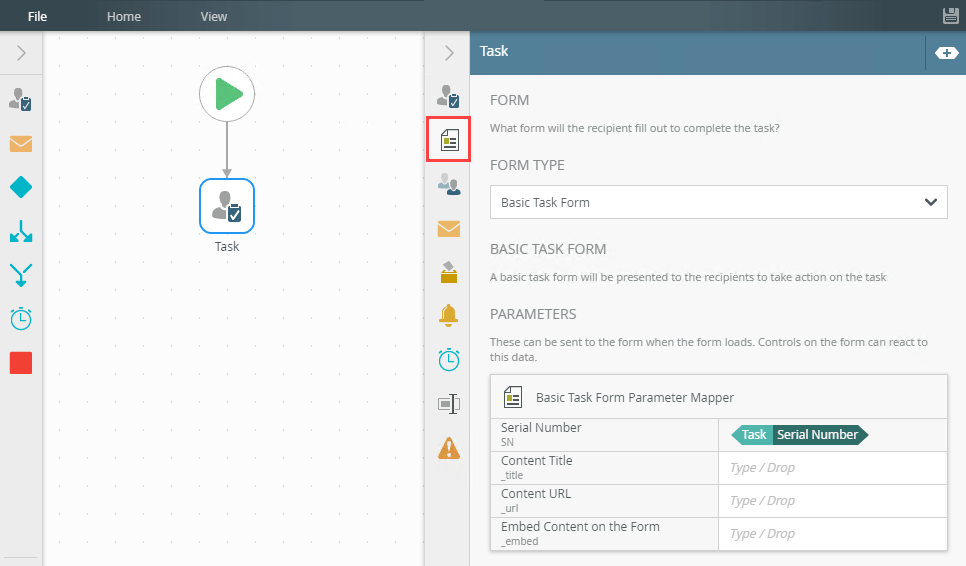 Form tab