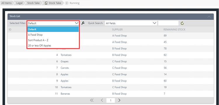Filtering on List Views