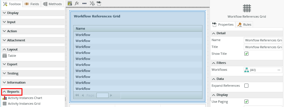 Workflow References Grid Control(Report)