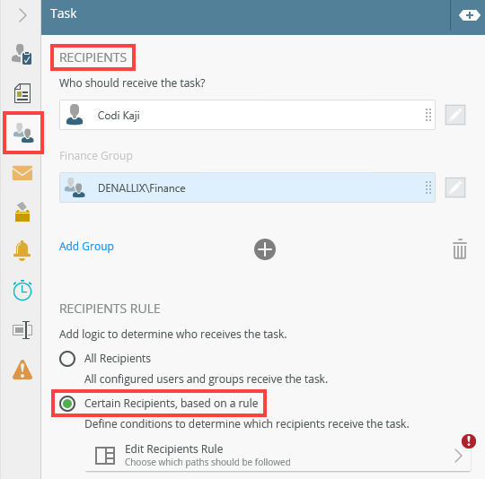 Scenario: 6 Recipients, 1 Approve Response and routing task based on a variable