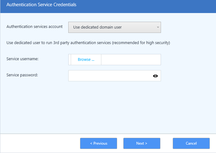Authentication Service Credentials