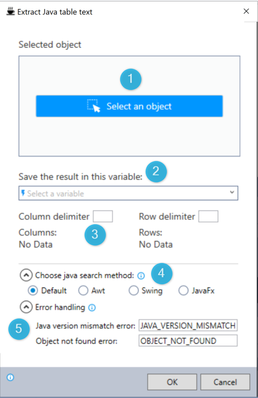 Extract Java Table Text