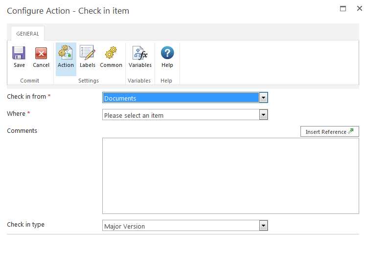 Check in item