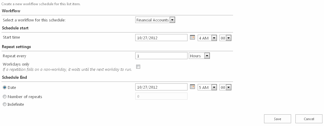 Scheduling a workflow