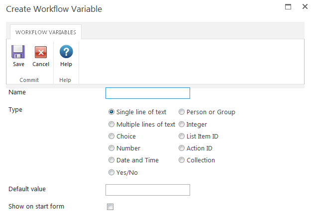 Workflow variables