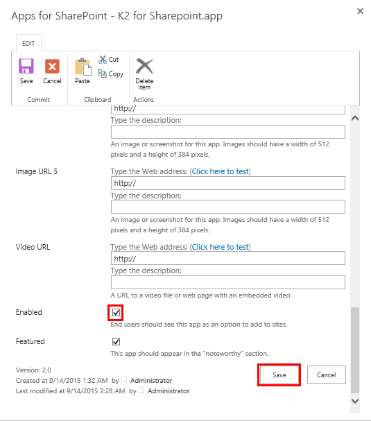 Manually Adding the K2 for SharePoint App to the App Catalog
