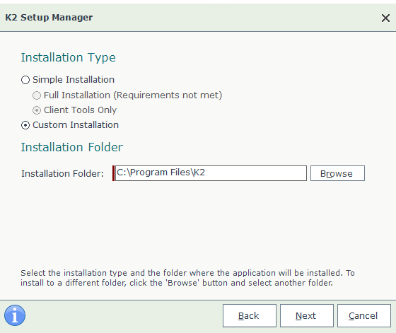 K2 Installation Type