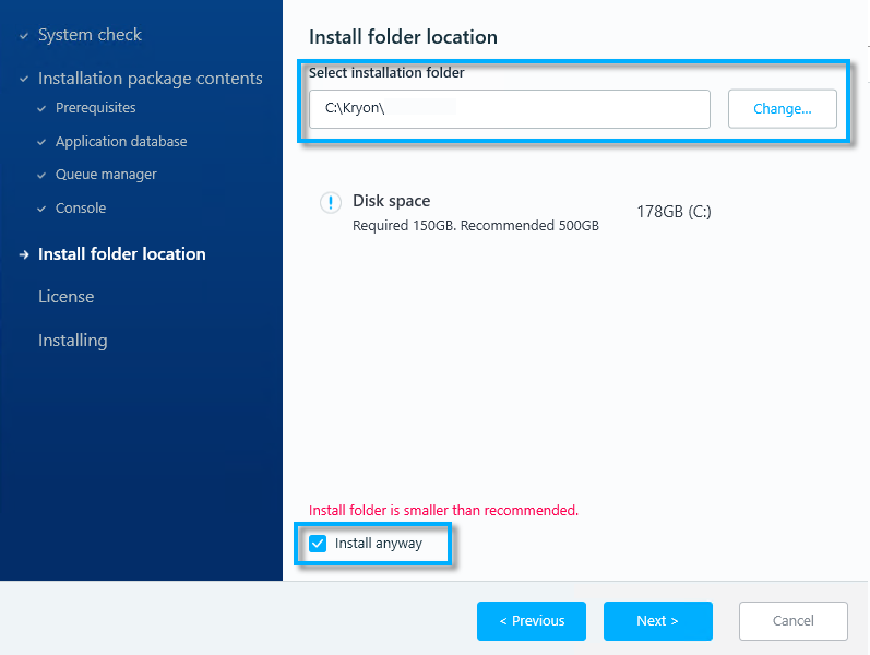 Step 8: Set Install Folder Location