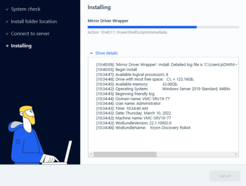 UI Setup Wizard of Discovery Robots