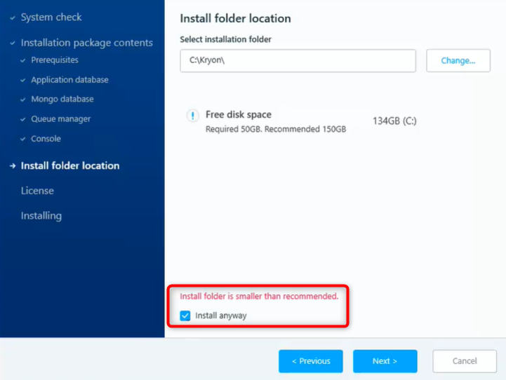 Step 8: Set Install Folder Location